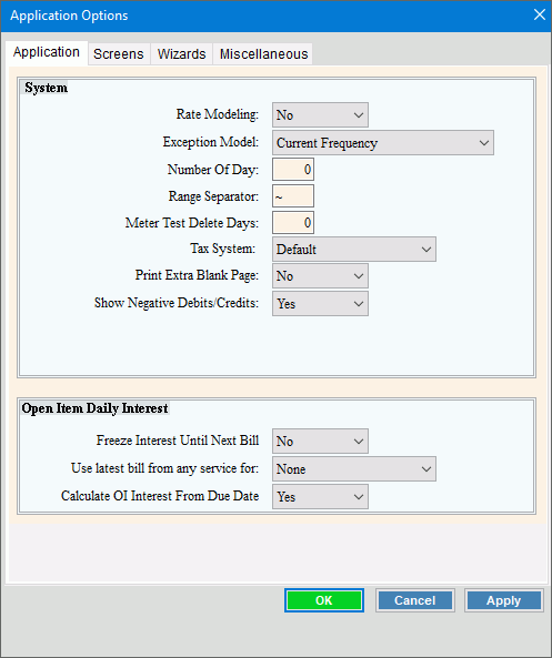 Application Options