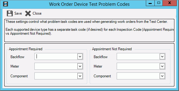 Work Order Device Test Code Maintenance
